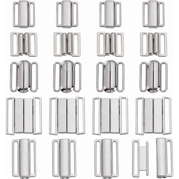 20Pcs 5 Styles Alloy Bikini Clips Bra Clasp Replacement Part Front ...