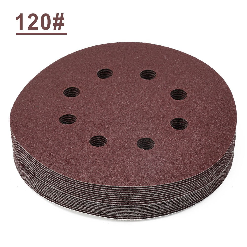 20pcs 5 Inch 125mm Round Sandpaper 8 Hole Sanding Discs Hook & Loop ...