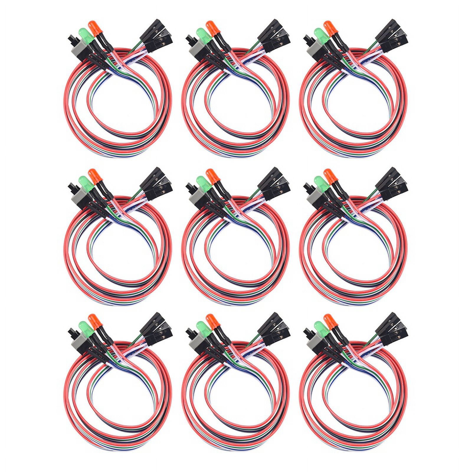20Pcs 65cm Slim ATX PC Power Cable Switch On//Reset with HDD LED Light ...