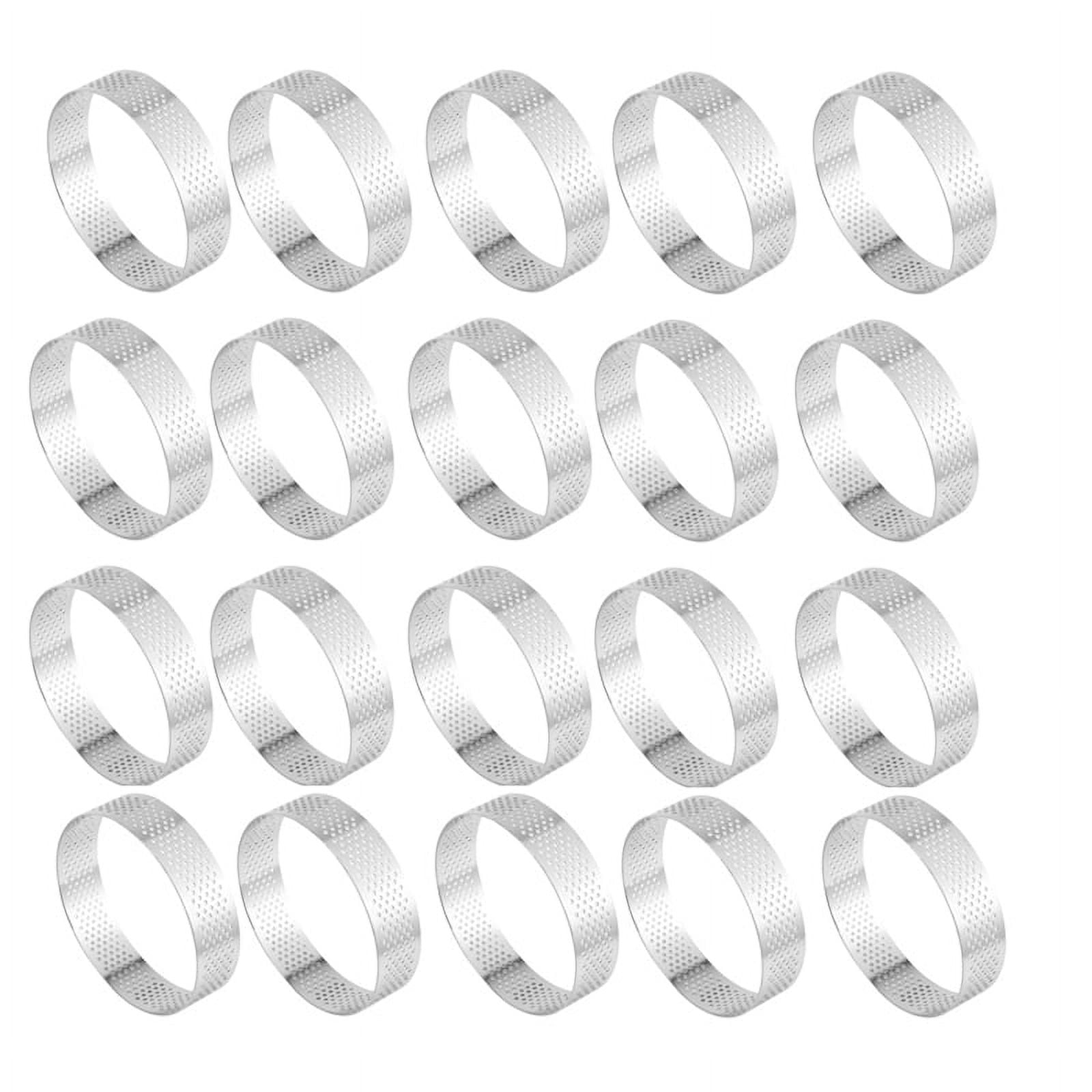 20Pcs 8cm Circular Tart Rings with Holes Stainless Steel Fruit Pie ...