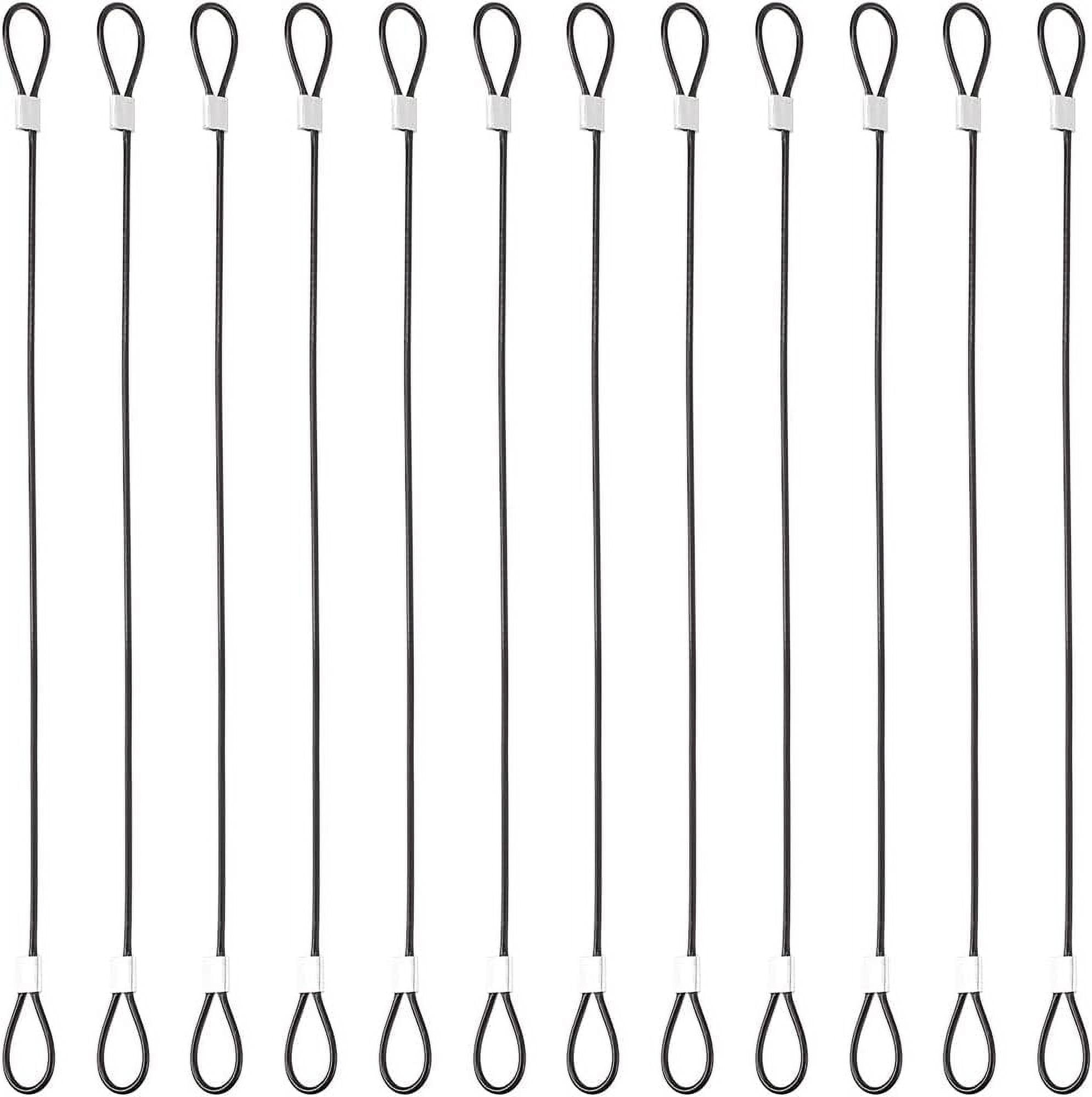 20Pcs 9 Inch Stainless Steel Wire Rope Lanyard Cable Tether Safety ...