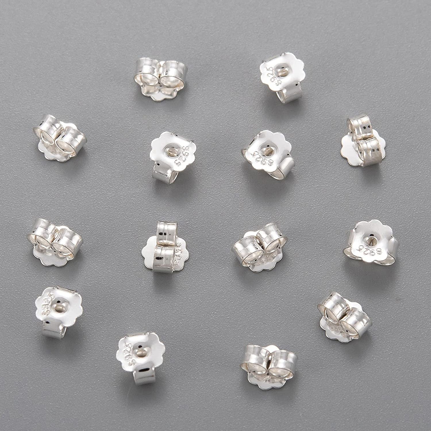 20Pcs 925 Sterling Silver Earring Backs Replacements Secure Ear Locking ...