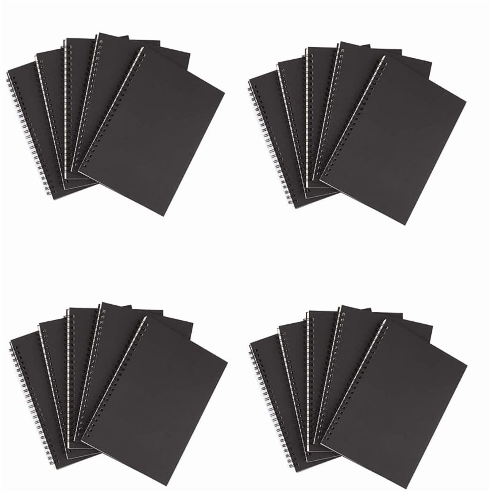 20Pcs A5 Black Spiral Notebook Blank Sketchbook Unruled Journal Pack ...