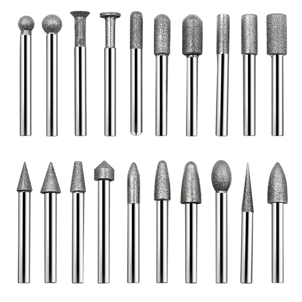 20Pcs Accessories Grinding Heads Mini Drill Burrs Bit Set for Rotary ...