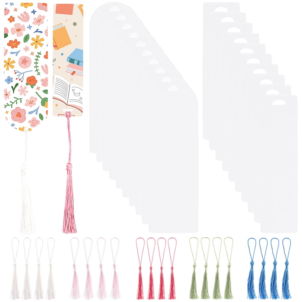 20Pcs Acrylic Book Mark Blanks Clear Bookmark Kit Bulk Transparent ...