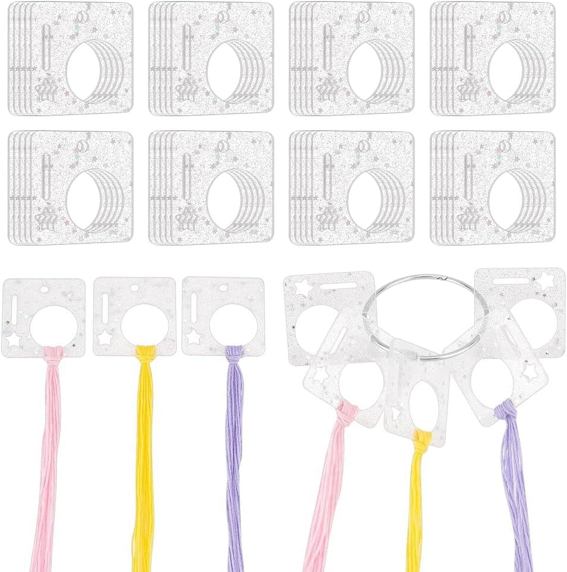 20Pcs Acrylic Embroidery Floss Bobbins with Hinged Ring Square Acrylic ...