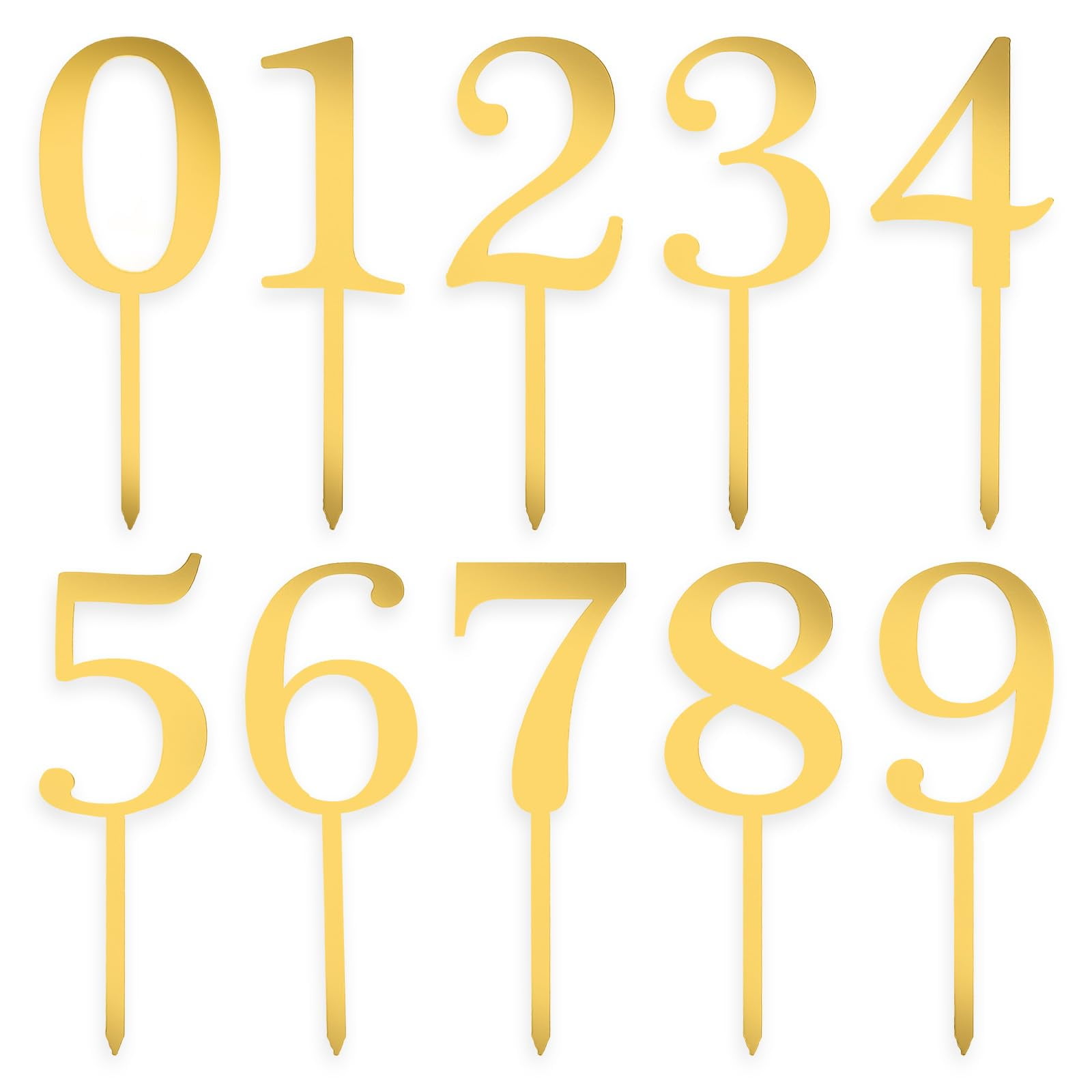 20Pcs Acrylic Numbers for VTF5 Cake 0-9 Number Birthday Cupcake Toppers ...