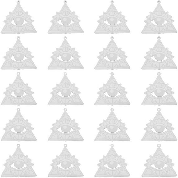 20Pcs All Seeing Eye Charm Triangle Shape Eye Charm Hollow Eye of Horus ...