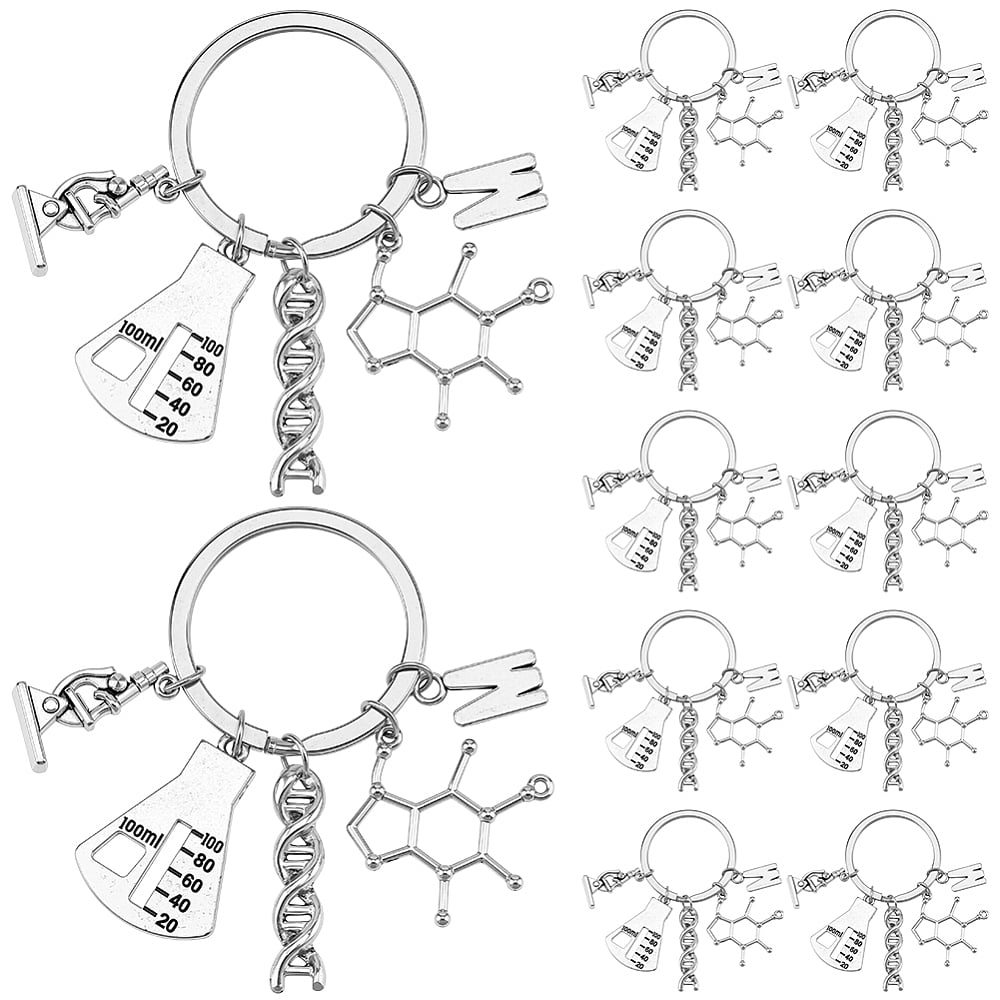 20Pcs Alloy Chemistry Theme Keychains with Iron Split Key Rings ...