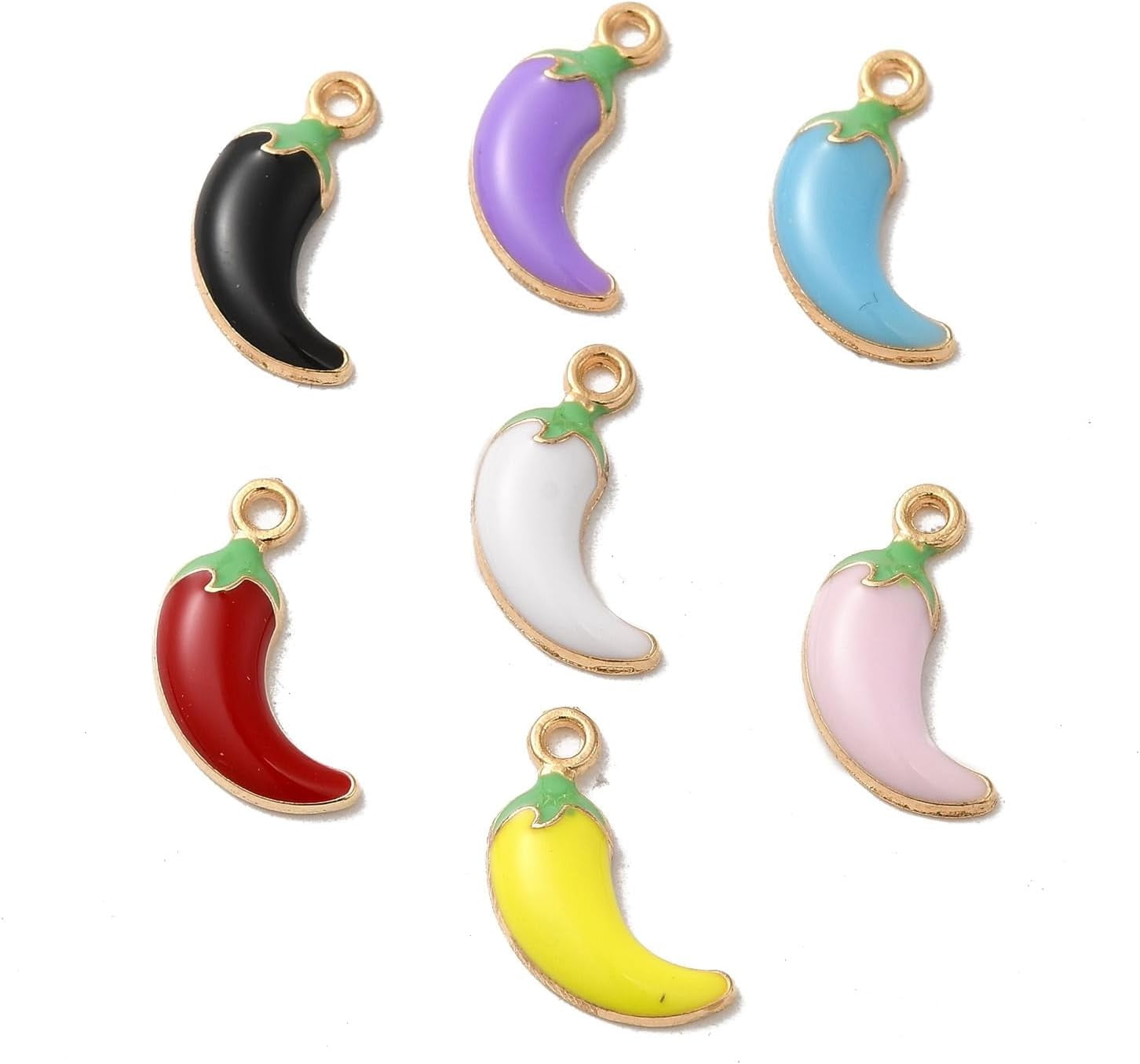 20Pcs Alloy Enamel Peper Pendants Light Gold Peper Charm Mixed Color ...