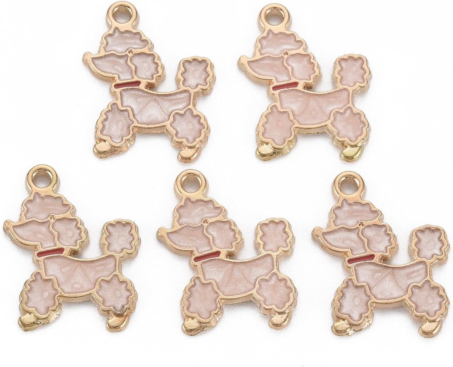 20Pcs Alloy Enamel Poodle Pendants Light Gold Poodle Pendant Charm ...
