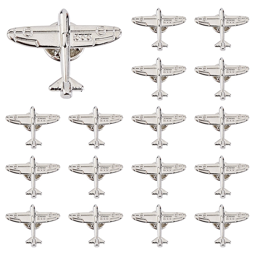 20Pcs Alloy Lapel Pin Backs for Backpack Clothes Airplane Platinum ...