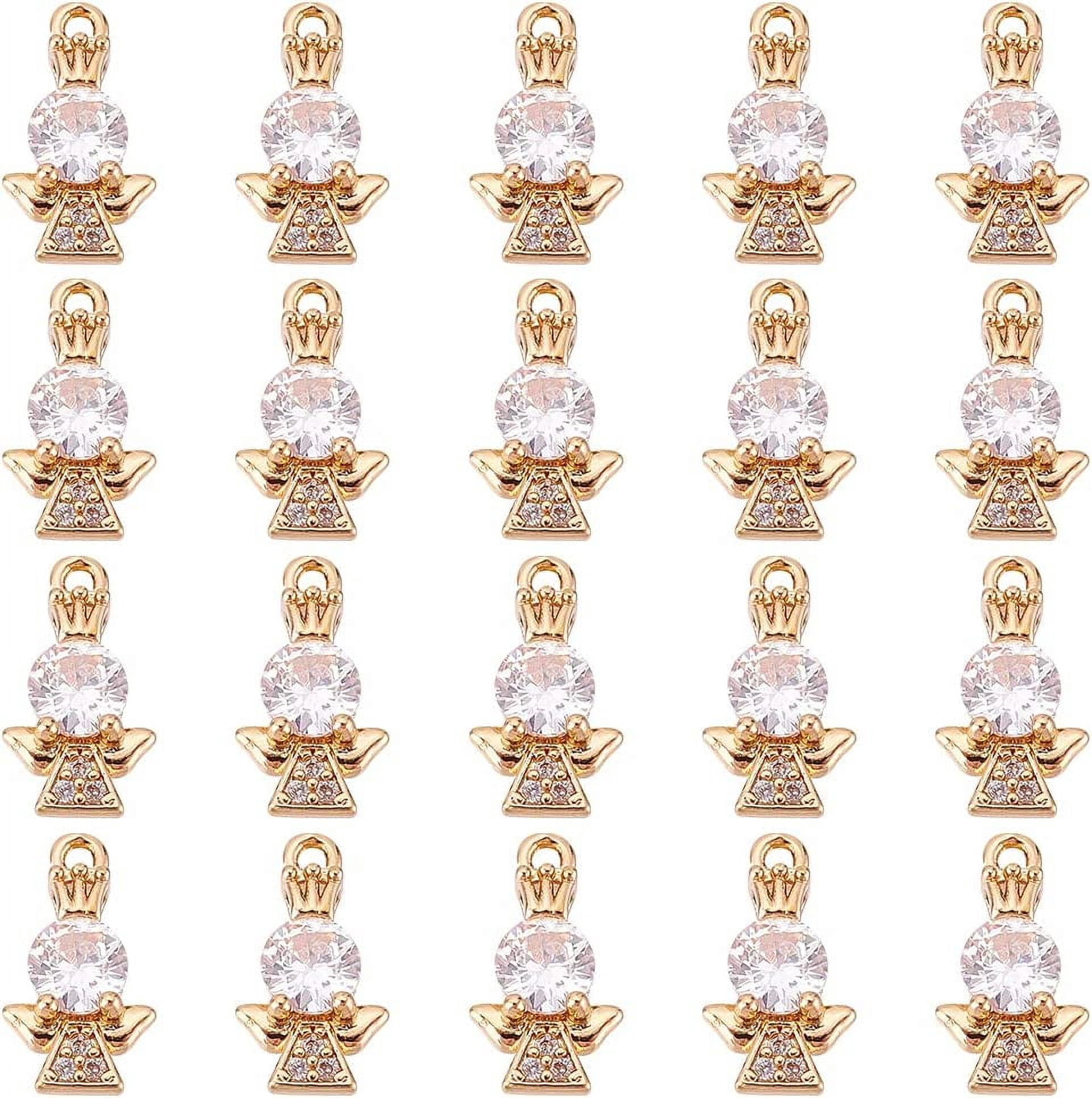 20Pcs Angel Spirit Theme Charm Guardian Angel Fairy Pendants Micro Pave ...