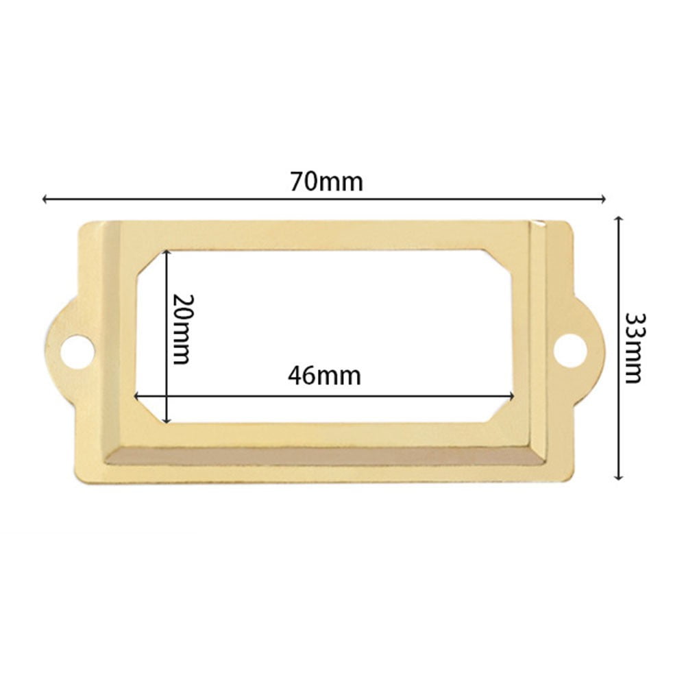 20Pcs Antique Brass Drawer Label Pull Cabinet Frame Handle File Name ...