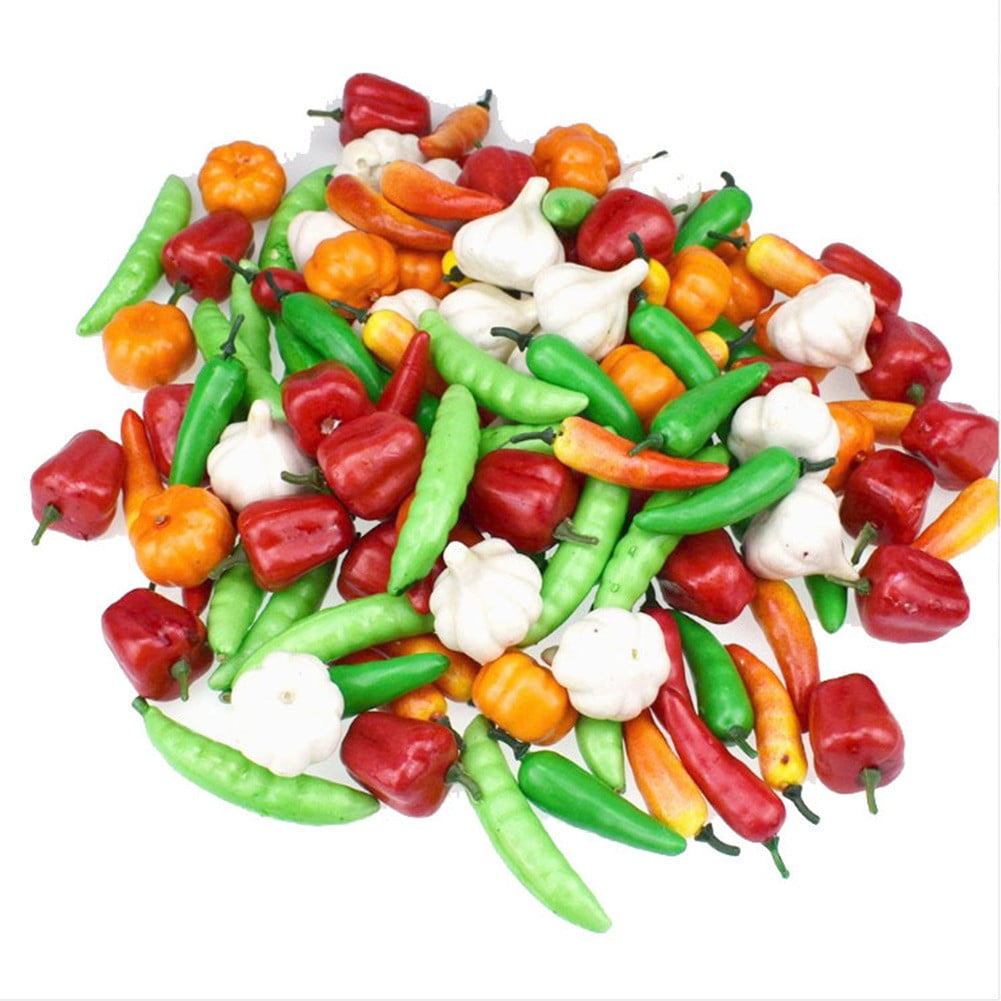 20Pcs Artificial Foods Vegetables Fake Red Chili Pepper Pumpkin Corn ...