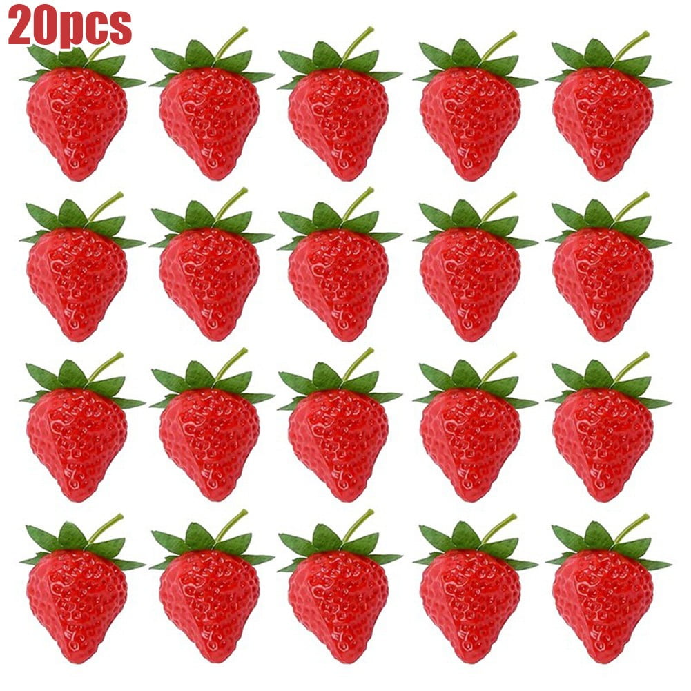20PCS Artificial Strawberry Lifelike Fake Fruit For Display Table ...