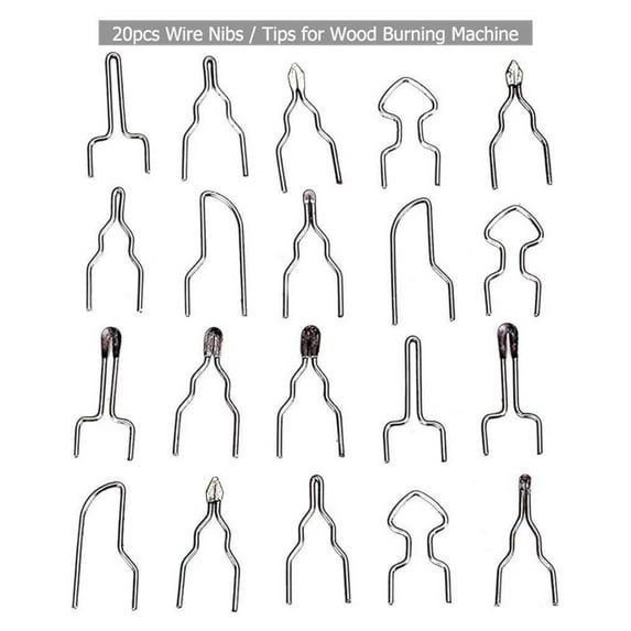 20Pcs Assorted Wood Burning Wire Tips Nibs for 60W Pyrography Wood ...