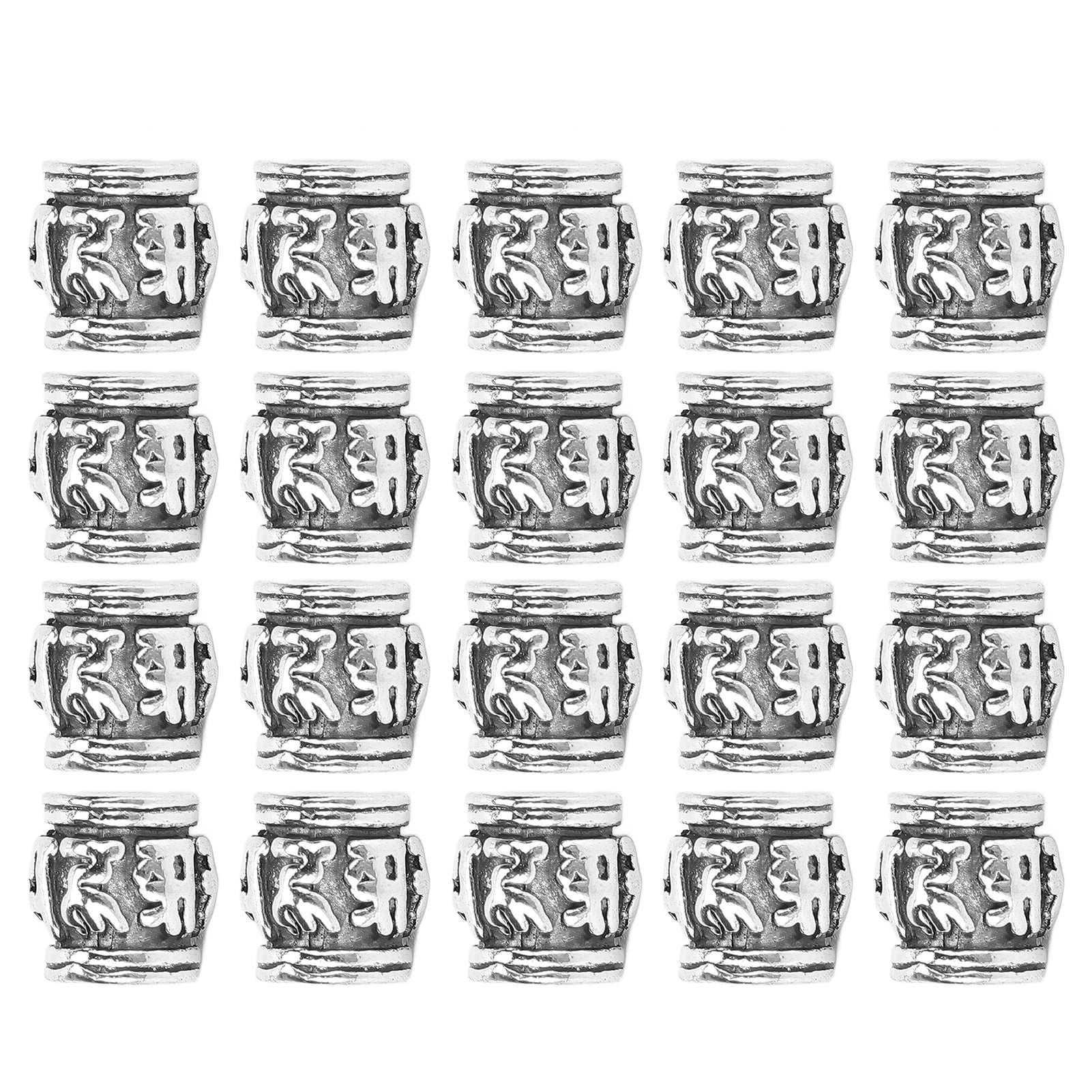 20Pcs Beard Beads,Viking Beard Hair Beads Alloy Dreadlocks Bead ...