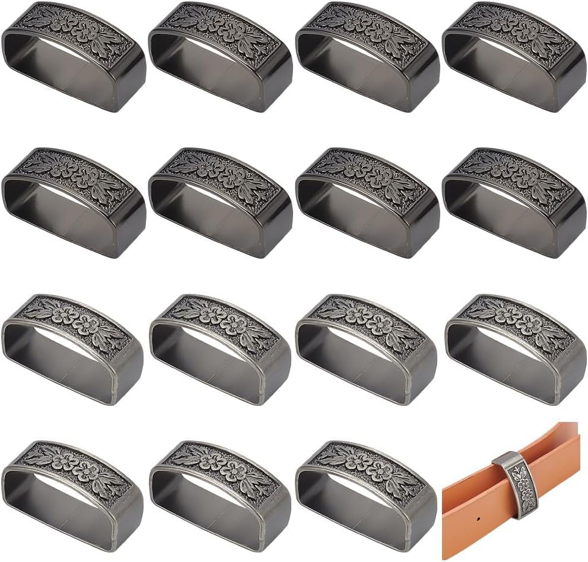 20Pcs Belt Loop Keeper 1.22 Inch Alloy Men's Belt Buckle with Flower ...