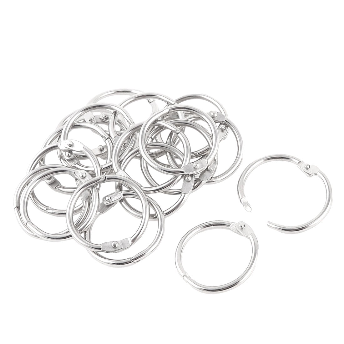 20Pcs Binder Rings 1 Inch/25mm Silver Metal Book Rings for Home or ...
