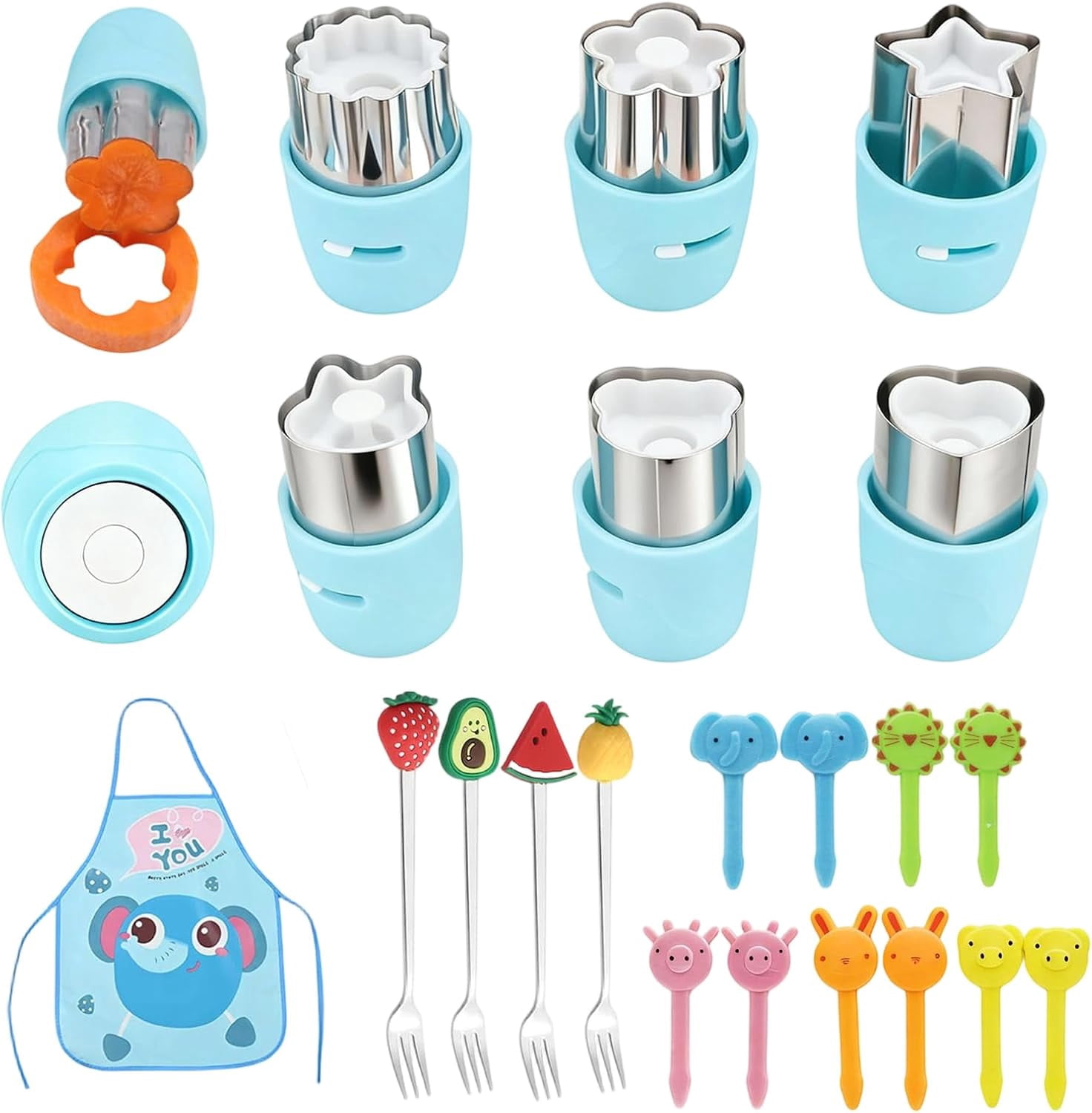 20Pcs Biscuit Cutter & Cookie Cutters Set - Multi-Shape Fruit/Vegetable ...