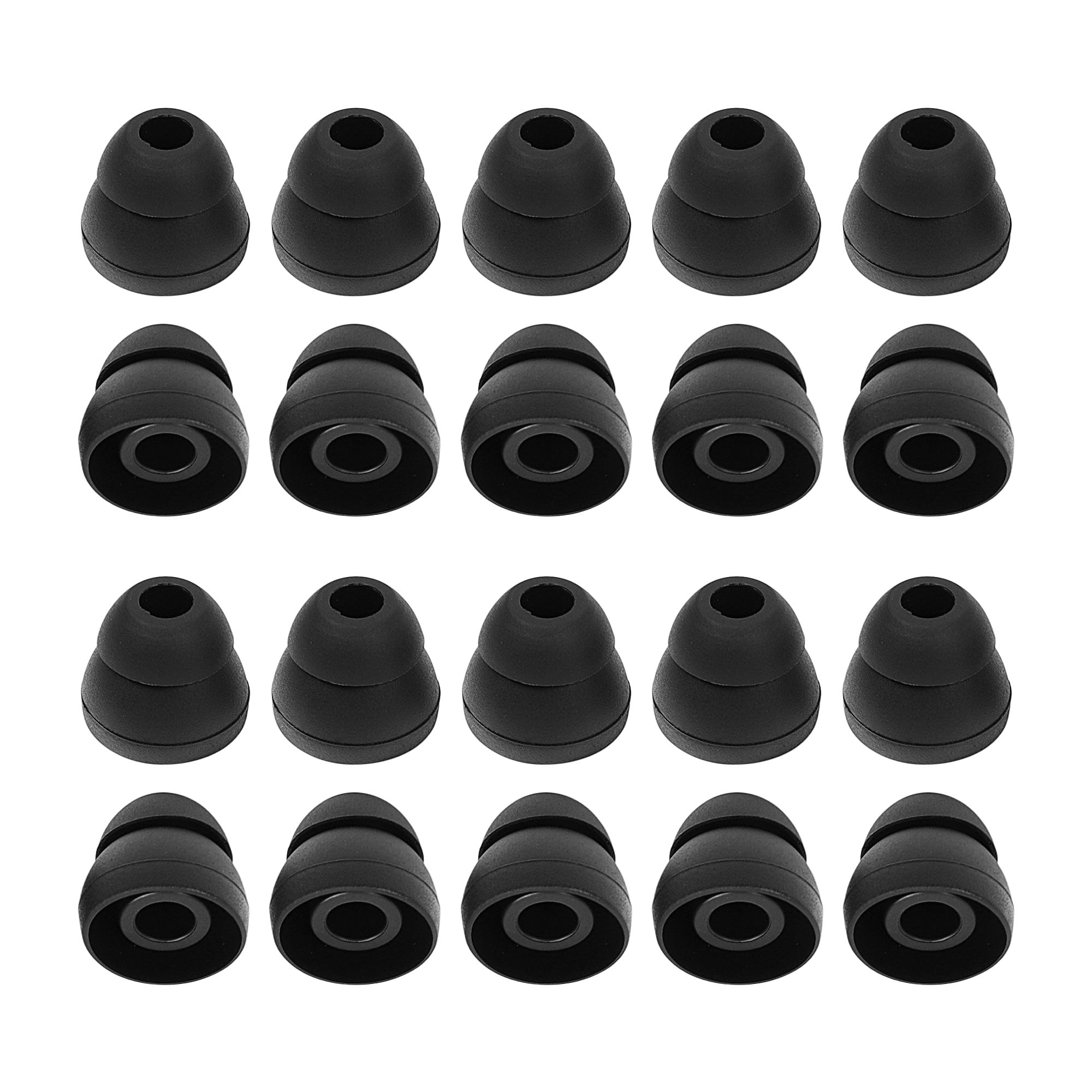 20Pcs Black 5mm Dia Silicone Noise Cancellation Double Flange Earbud ...