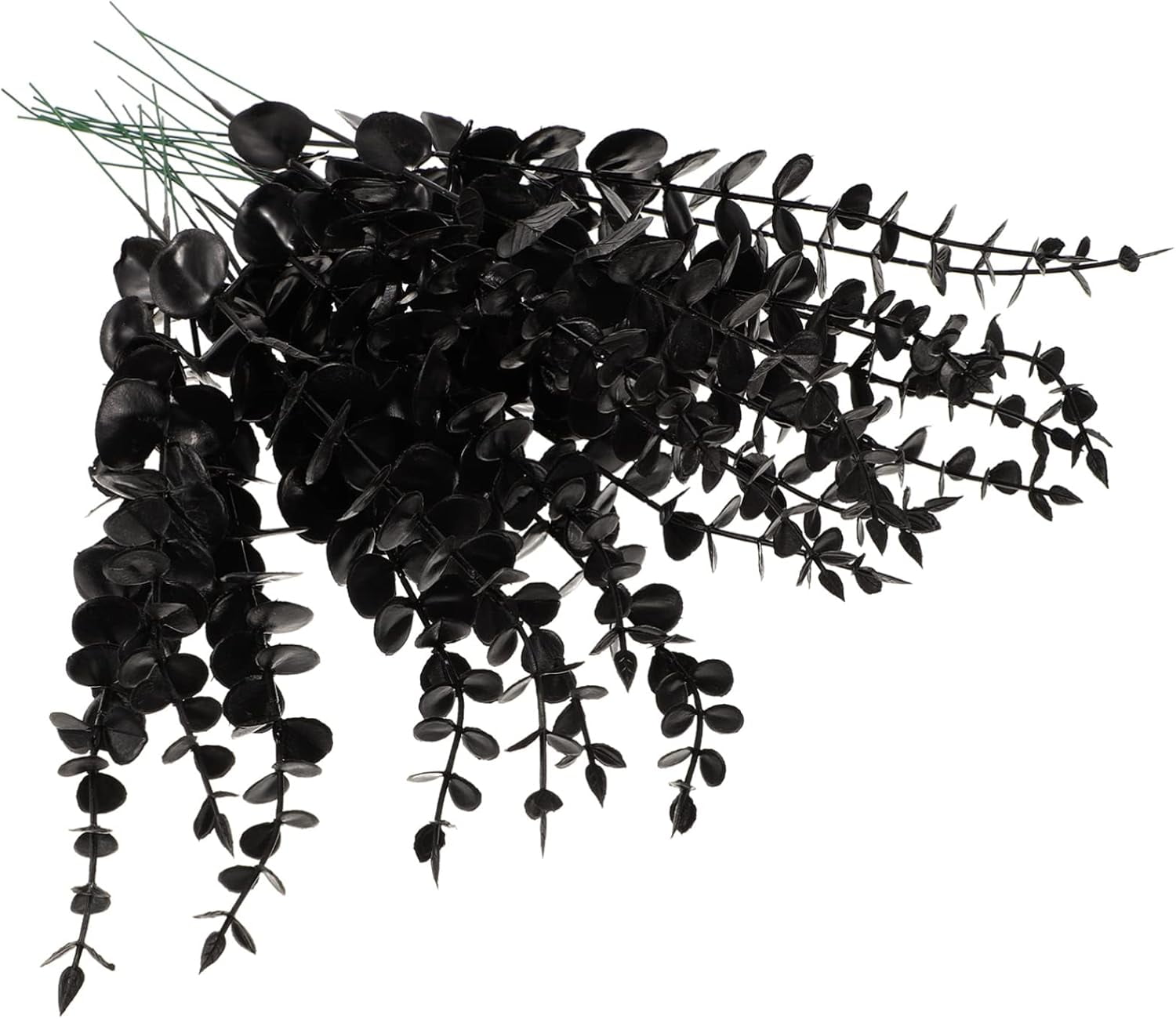 20Pcs Black Faux Eucalyptus Artificial Eucalyptus Stem Faux Black ...