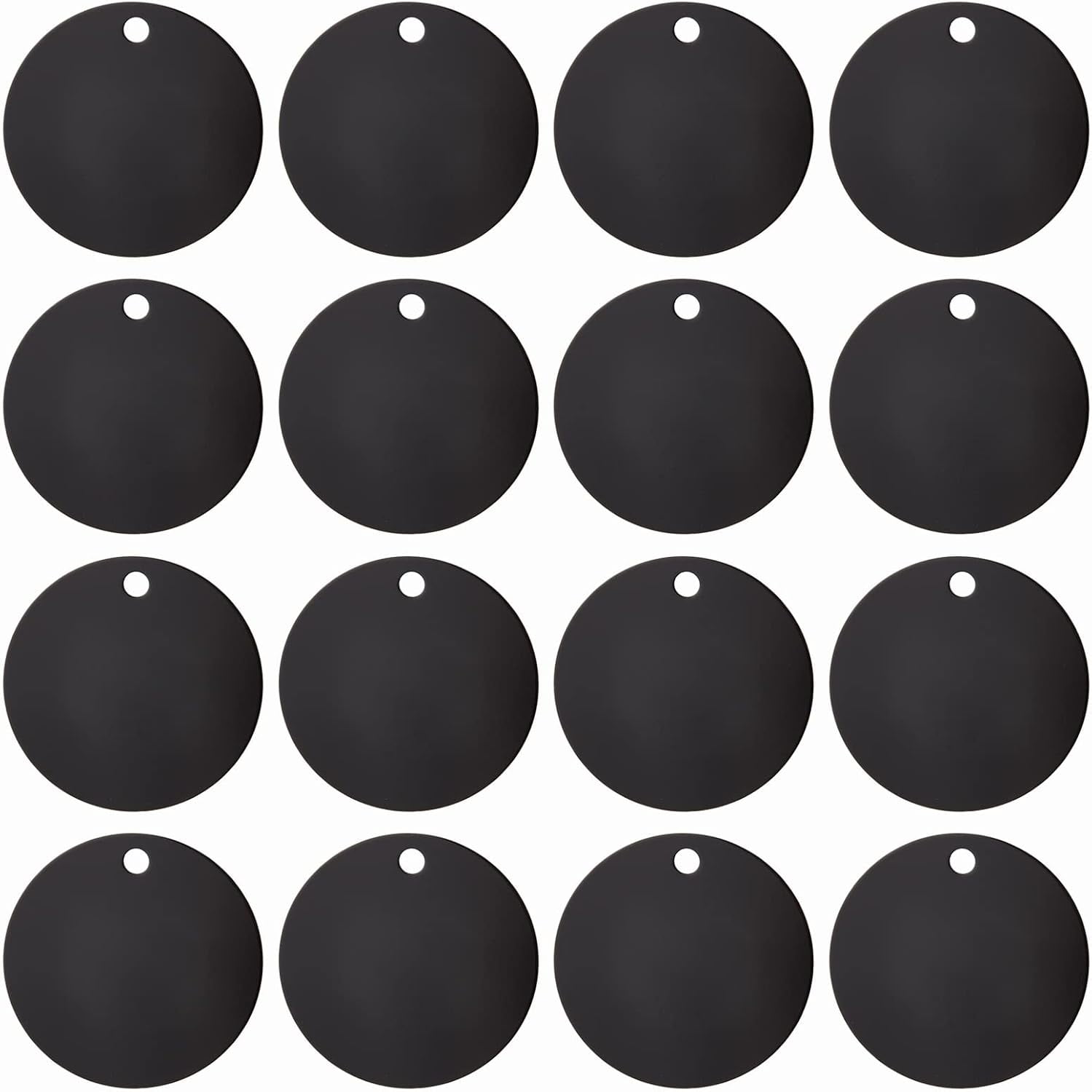 20Pcs Black Flat Round Stamping Blank Tags 1.5 Inch Aluminum Tags with ...