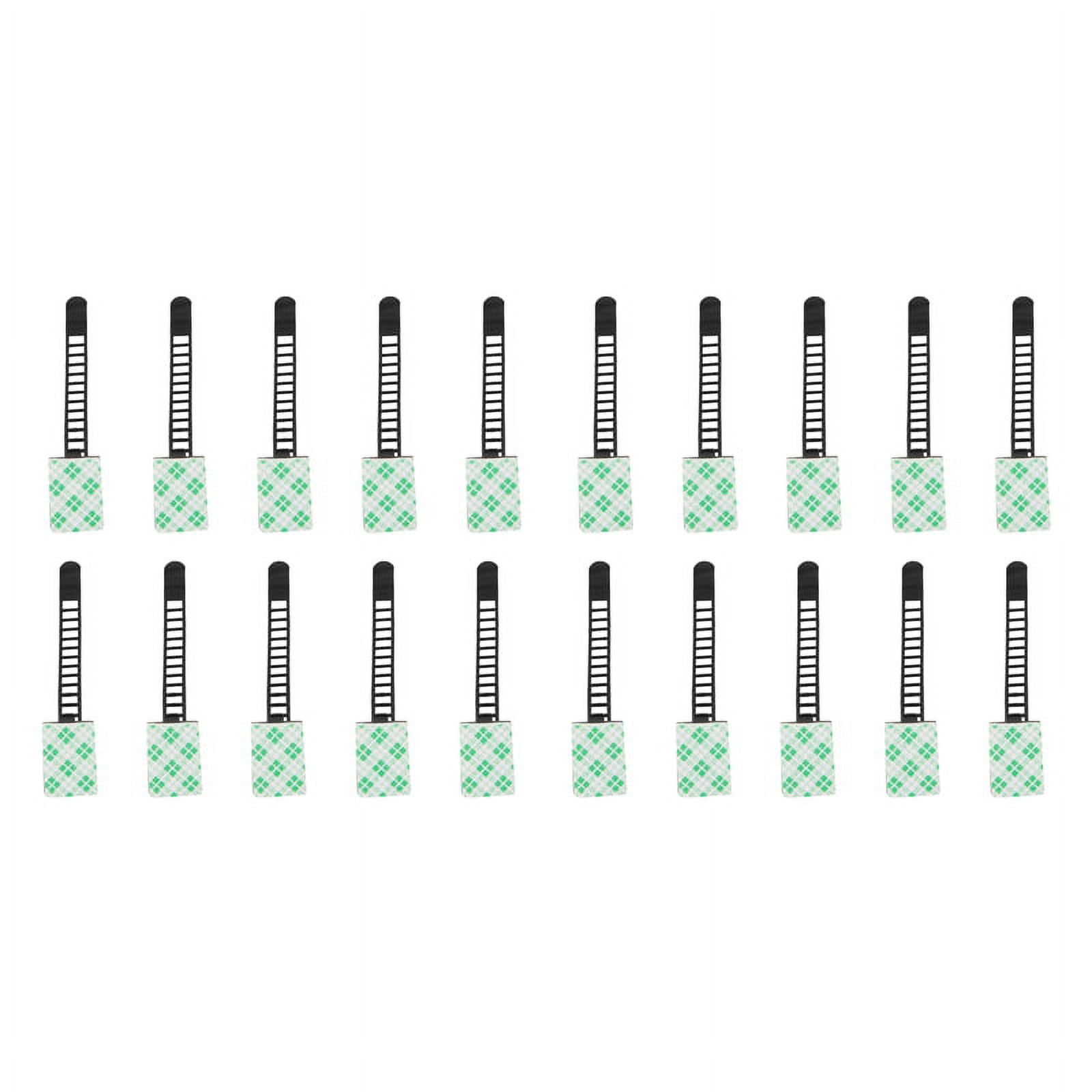 20Pcs Black Sticky Adjustable Wire Ties Cable Clips Clamp Plastic Self ...