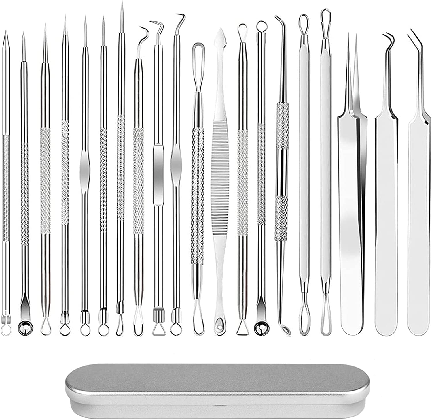 20Pcs Blackhead Remover Tools, Pimple Popper Tool Kit, Acne Whitehead ...