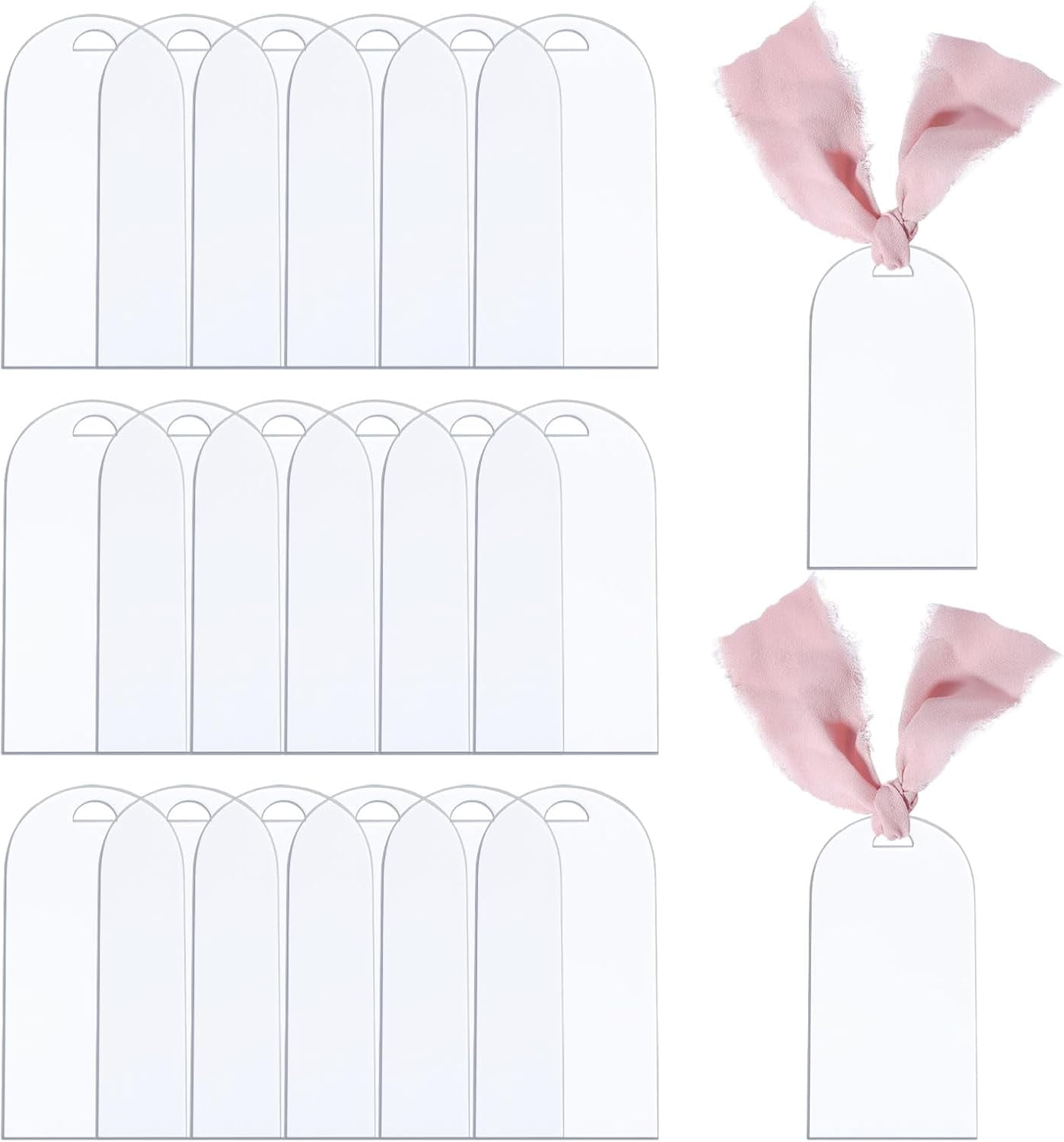20Pcs Blank Acrylic Signs with Polyester Ribbon for Wedding Clear ...