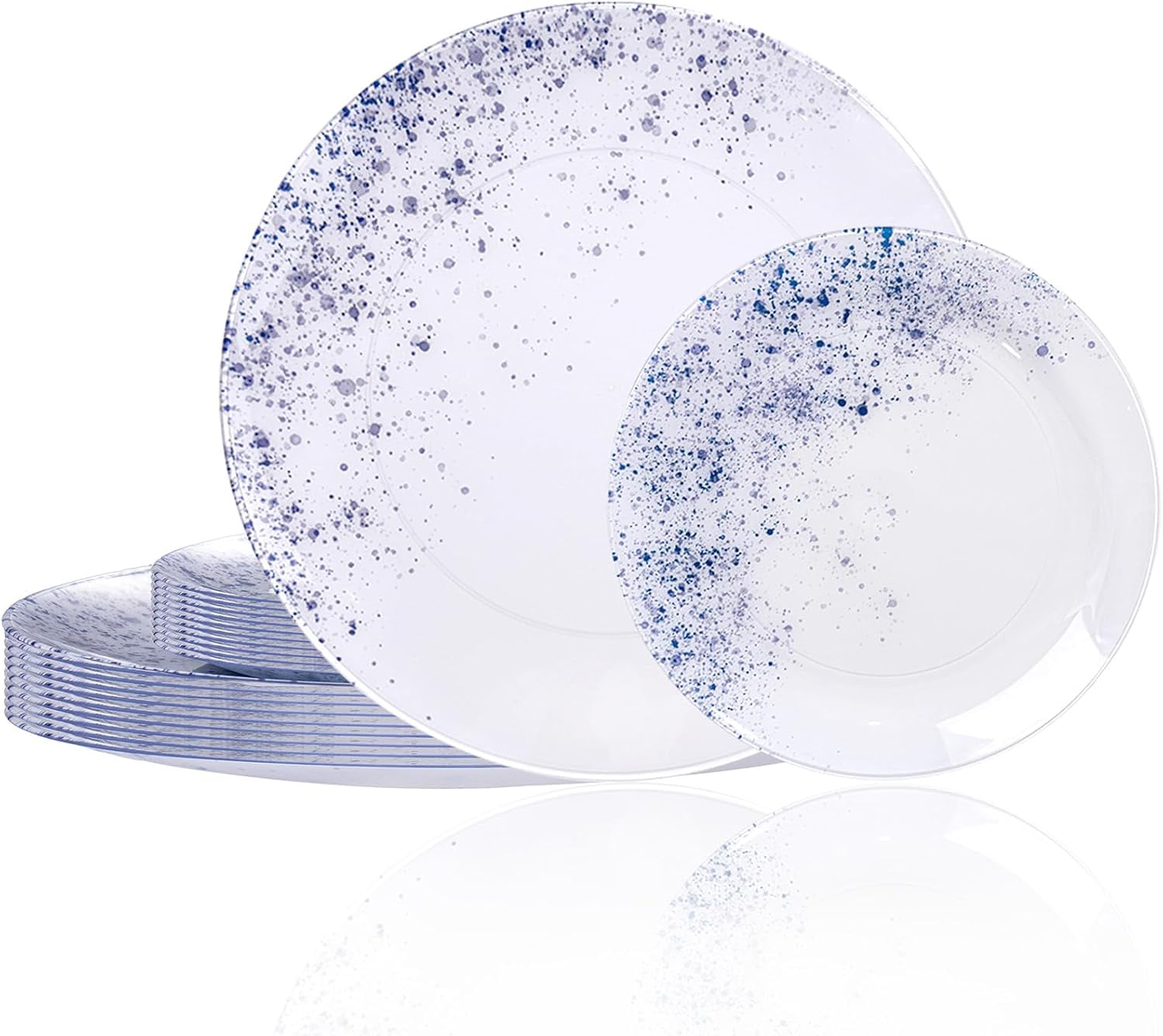 20Pcs Blue Plastic Plates - Plastic Plates Disposable Heavy Duty, Fancy ...