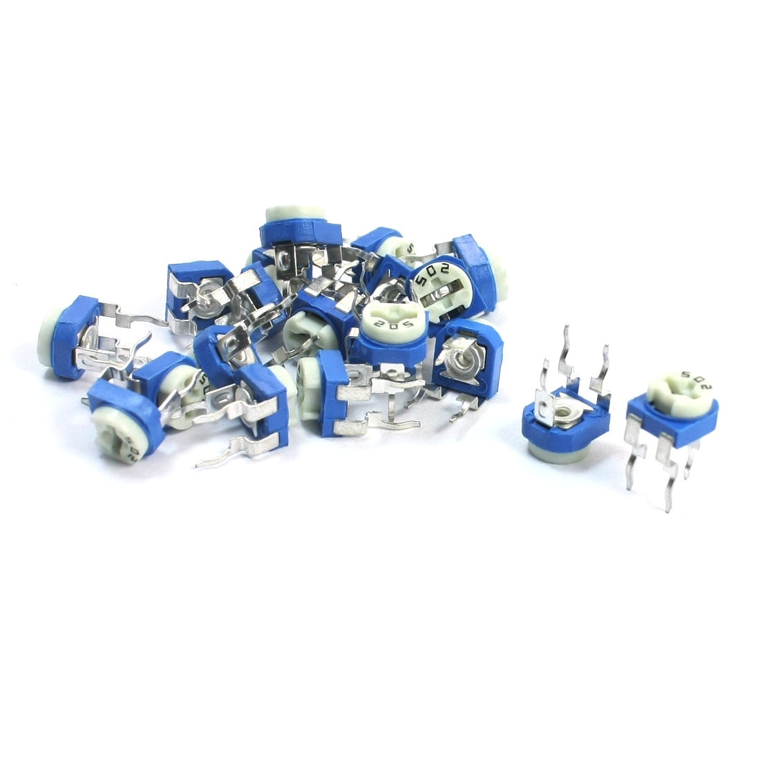 20Pcs Blue White Horizontal Trimmer Resistor Potentiometer 502 5K Ohm ...