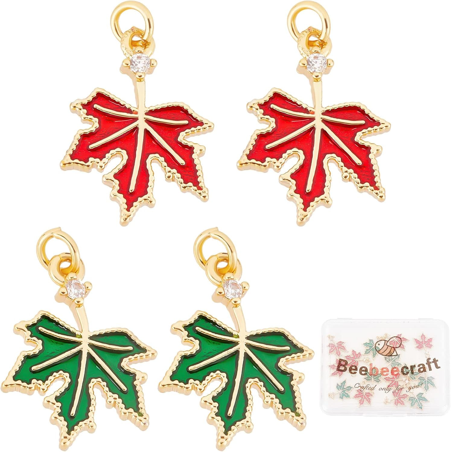 20Pcs/Box 2 Colors Maple Leaf Charms Enamel Fall Leaf Charm Pendants ...