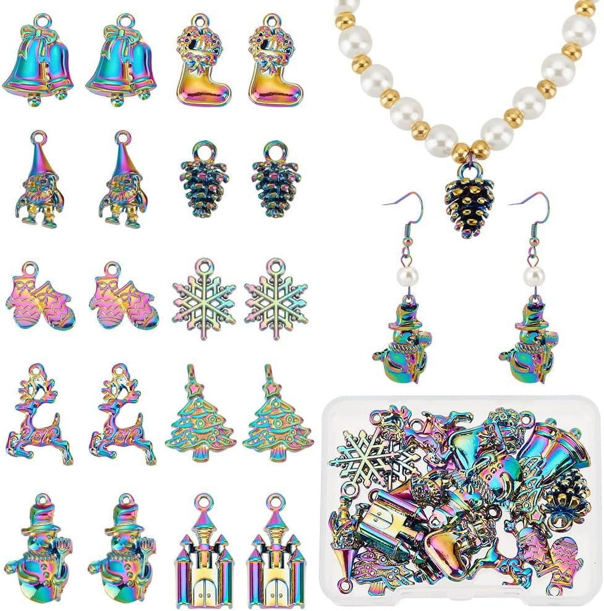 20Pcs/Box Christmas Pendants Charms Christmas Tree Charms Snowflake ...