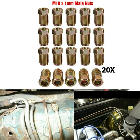 20Pcs Brake Line Fittings Set For 3/16" Tube Inverted Flares Metric End ...