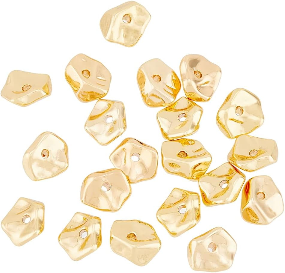 20Pcs Brass Chip Beads Irregulate Stone Chip Beads 18K Gold Plated ...