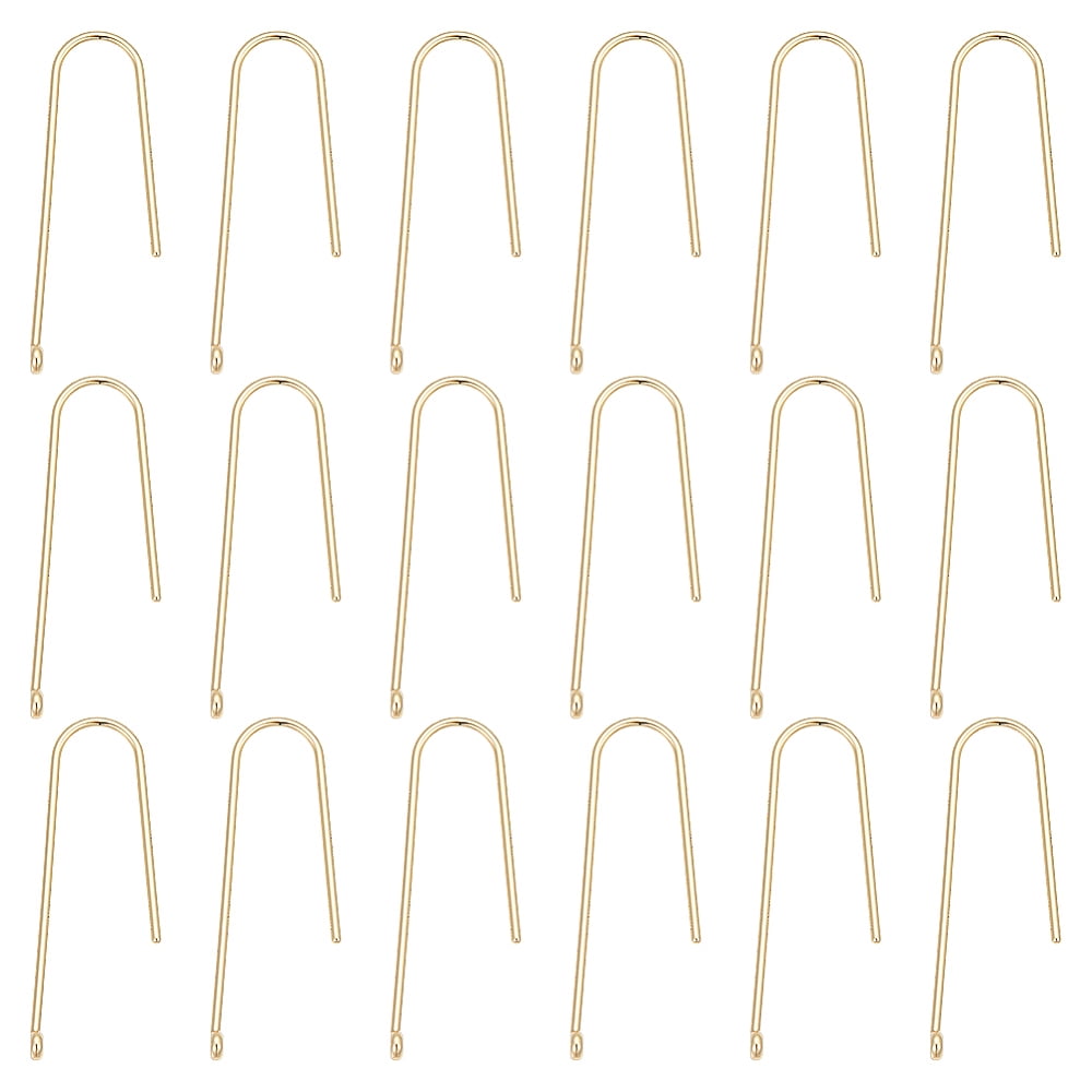 20Pcs Brass Hooks with Vertical Loops Real 18K Gold Plated 31x10x2mm ...
