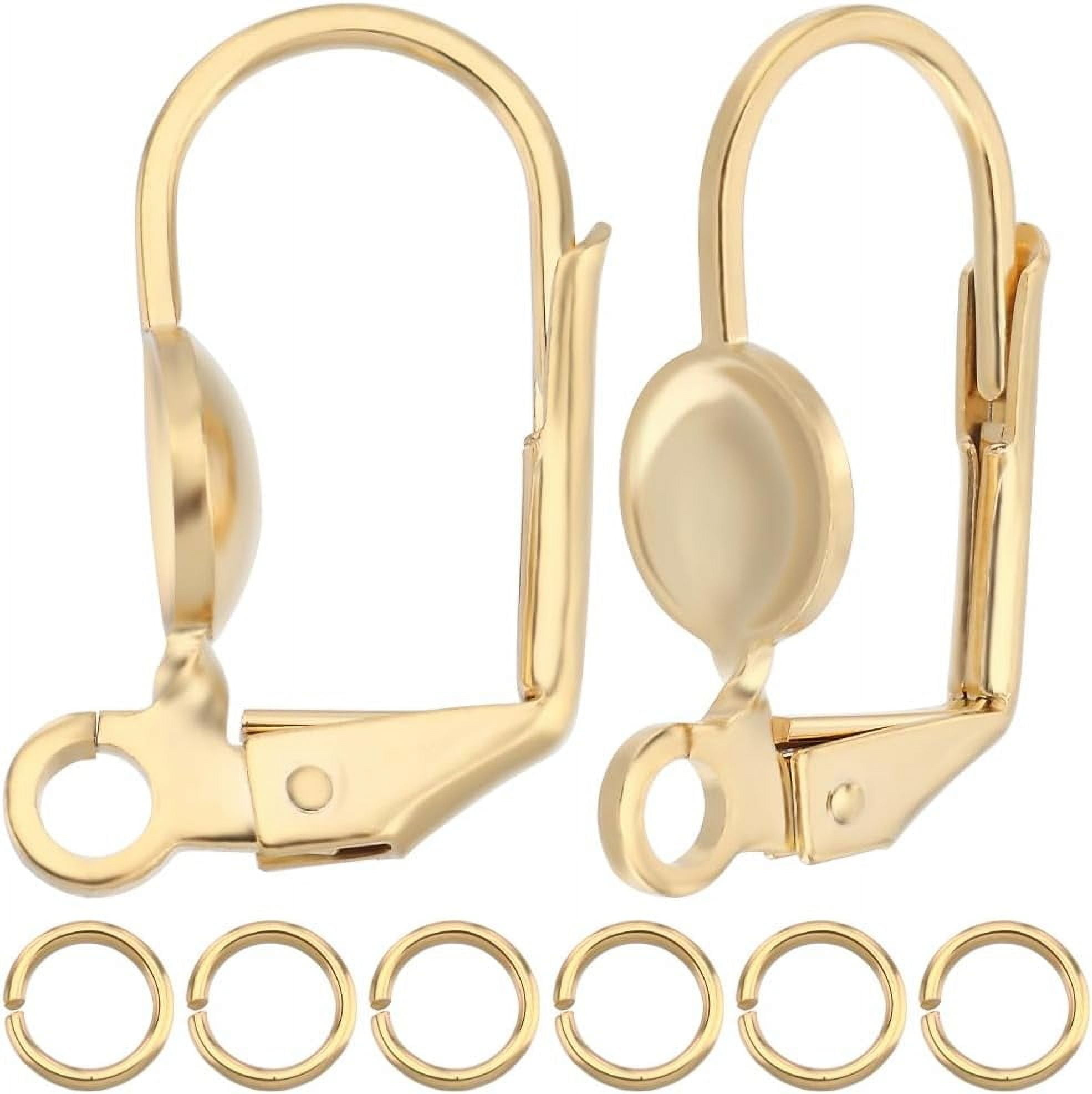 20Pcs Brass Leverback Earring Findings Earring Settings with Horizontal ...