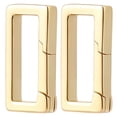 20Pcs Brass Spring Gate Rings Rectangle Real 18K Gold Plated 18x9x3mm ...
