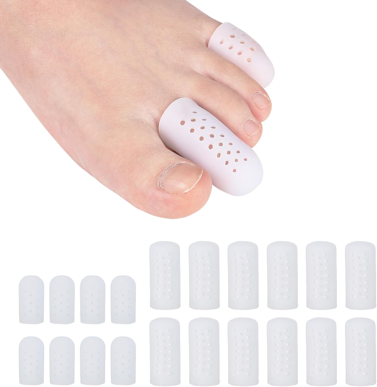 20Pcs Breathable Gel Toe Cap, Silicone Toe Protector, Toe Guards for ...