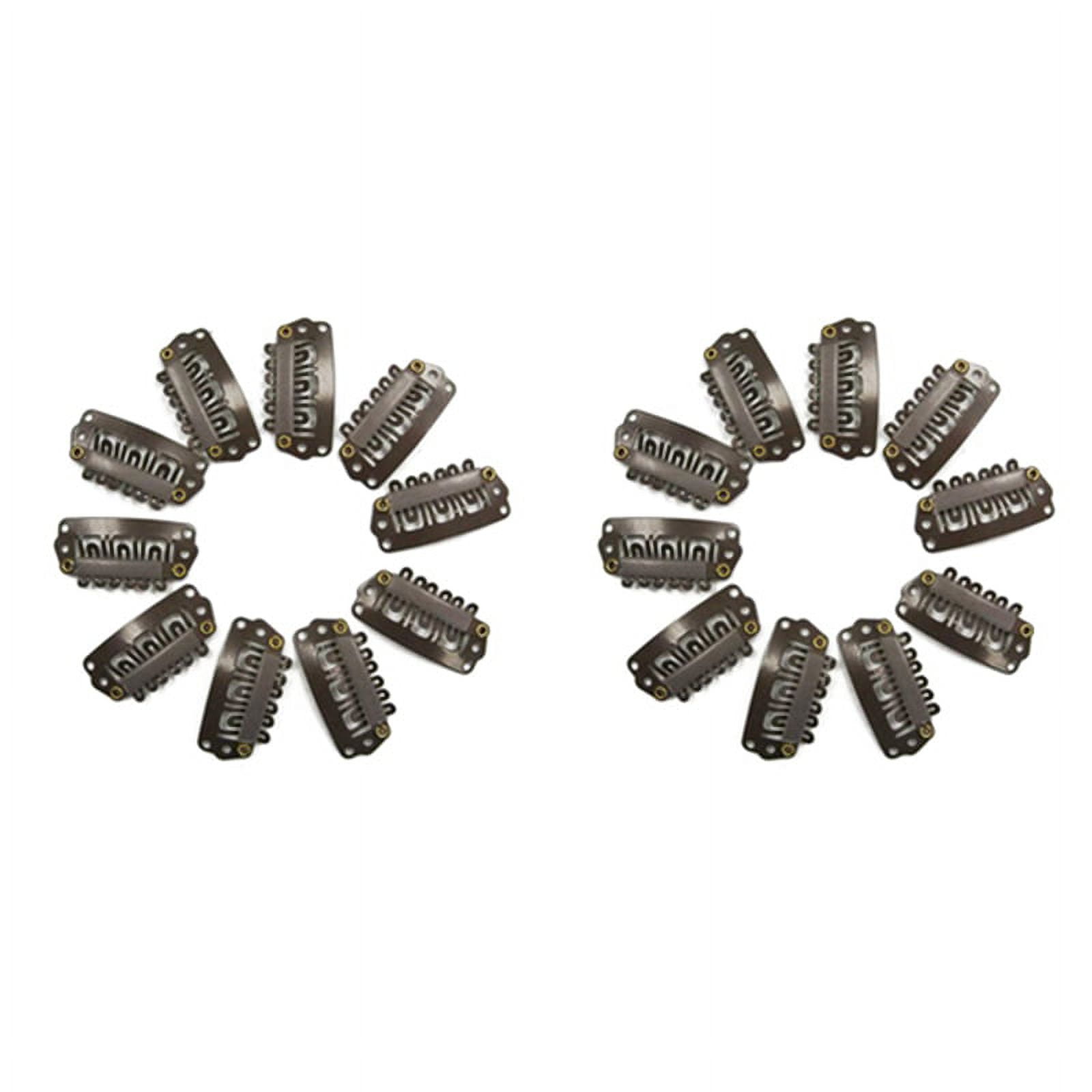20Pcs Brown Snap Clips U-Shape Metal Clips for Hair Extensions DIY ...