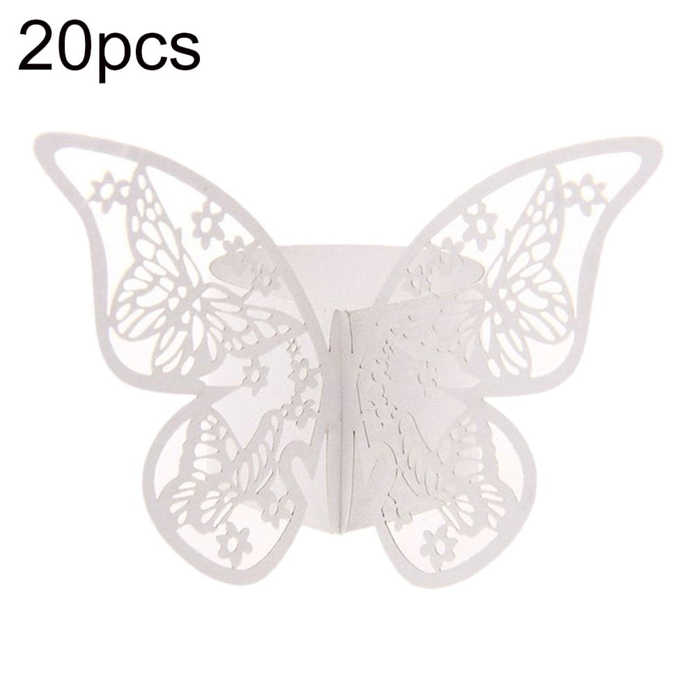 20Pcs Butterfly Napkin Ring Paper Holder Wedding Banquet Dinner Table ...
