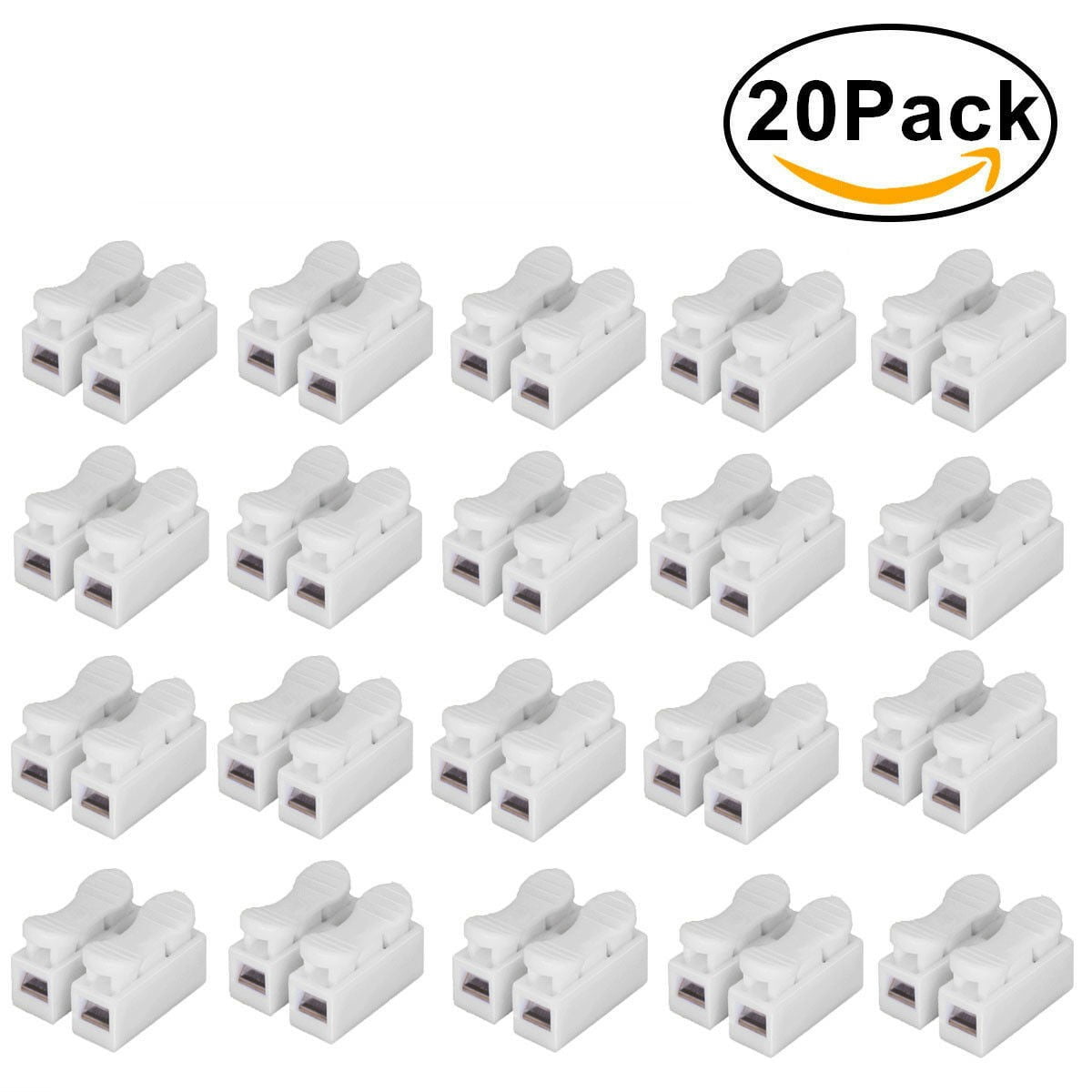 20Pcs CH2 Spring Quick Wire Connector Cable Clamp Terminal Block LED ...