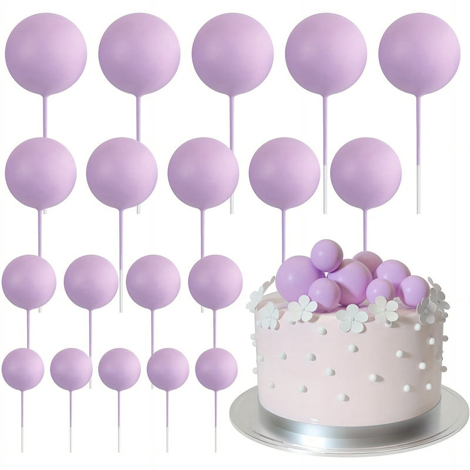 20Pcs Cake Topper Gold Silver Ball Happy Birthday Cake Topper ...