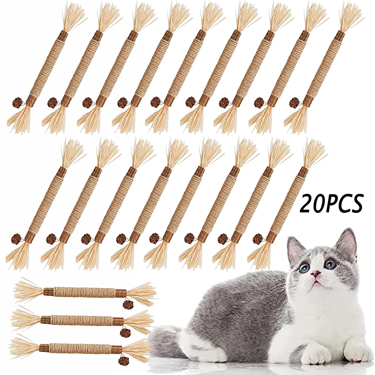 20Pcs Cat Chew Toy, Kitten Teething Toys, Catnip Toys, Interactive ...