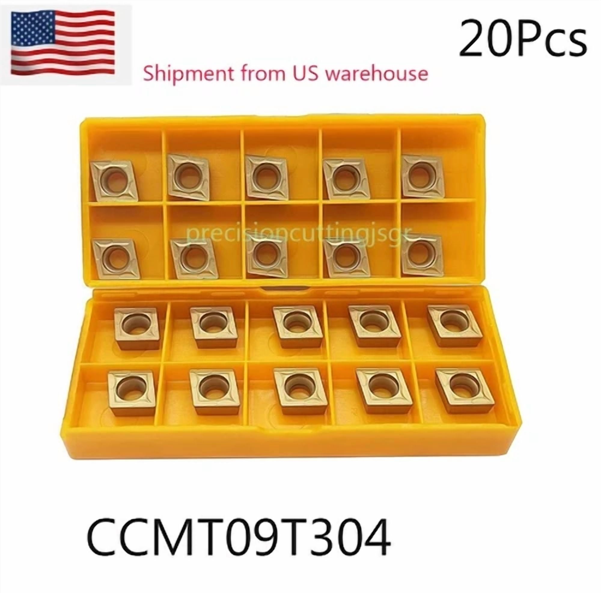 20Pcs Ccmt09T304/Ccmt32.51 Carbide Insert Lathe Turning Tool Cut ...