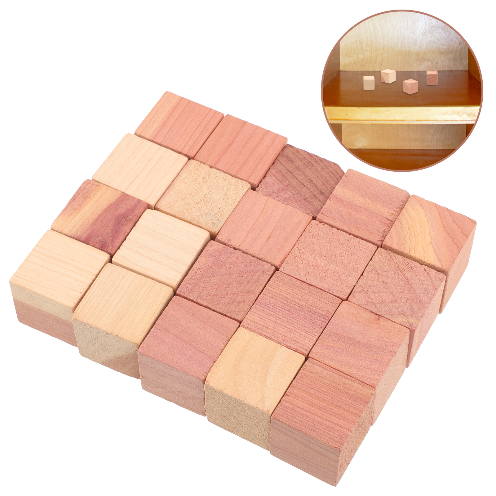 20Pcs Cedar Chip Natural Cedar Wood Block Fragrant Cedar Wood Blocks ...