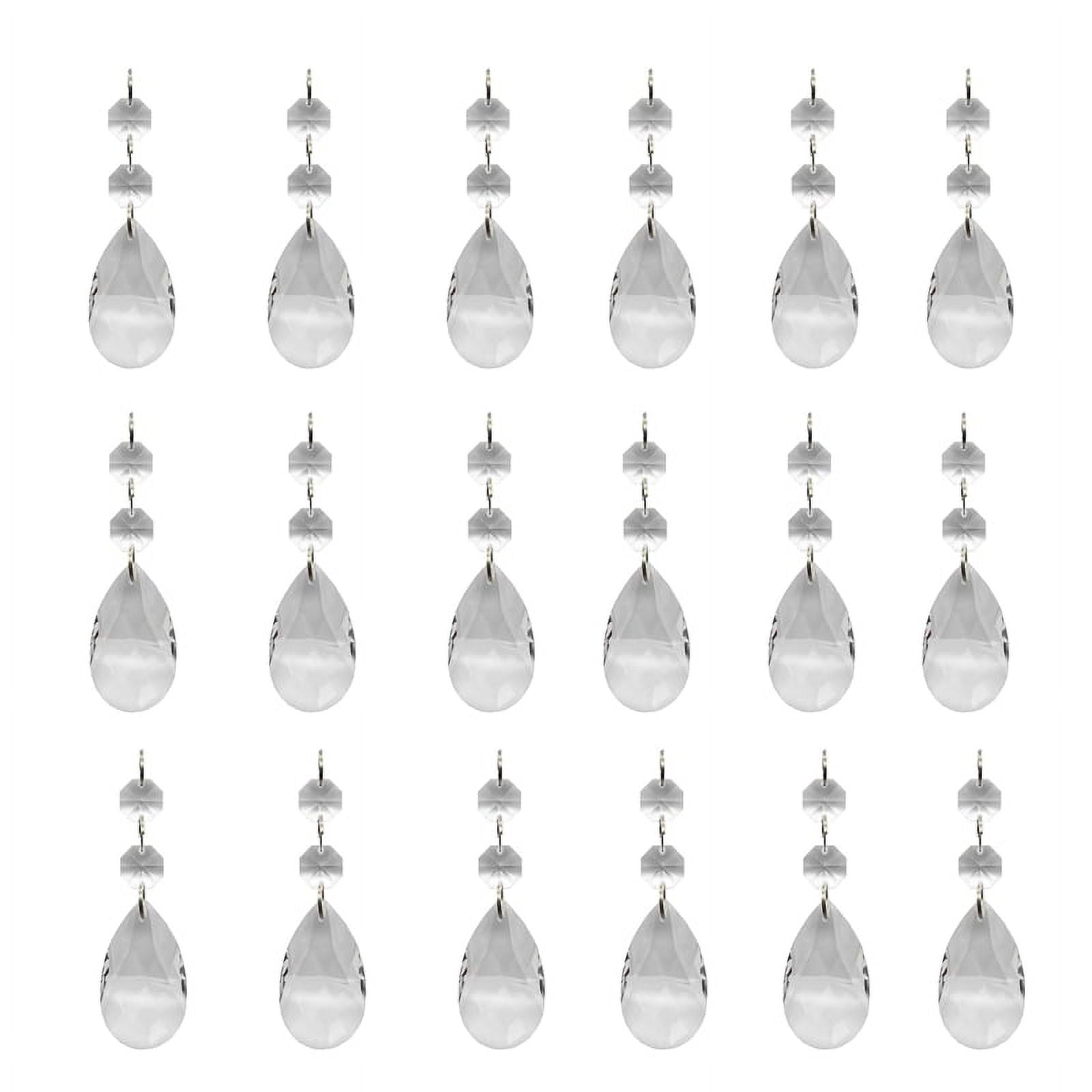 20Pcs Chandelier Crystals,Clear Teardrop Crystal Pendants Parts Beads ...