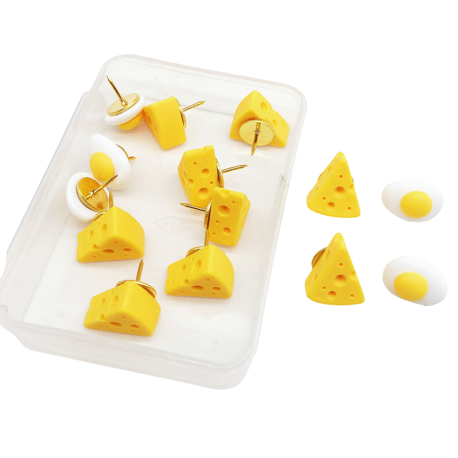 20Pcs Cheese Eggs Shape Push Pins Cork Notice Board Pushpin Decorative ...